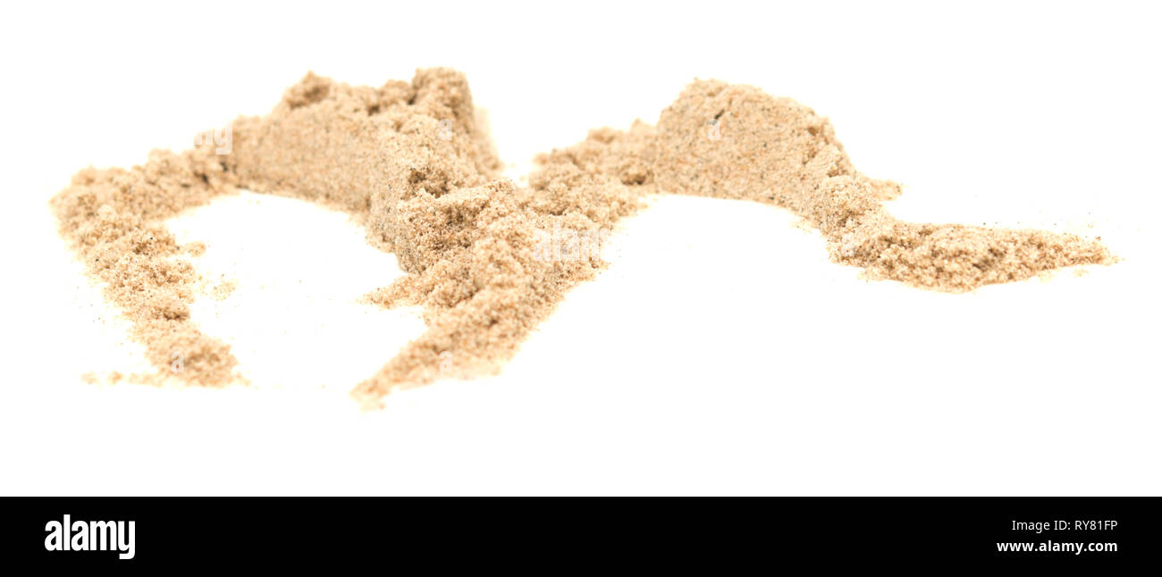 Tropical sand isolated on white background Stock Photo - Alamy