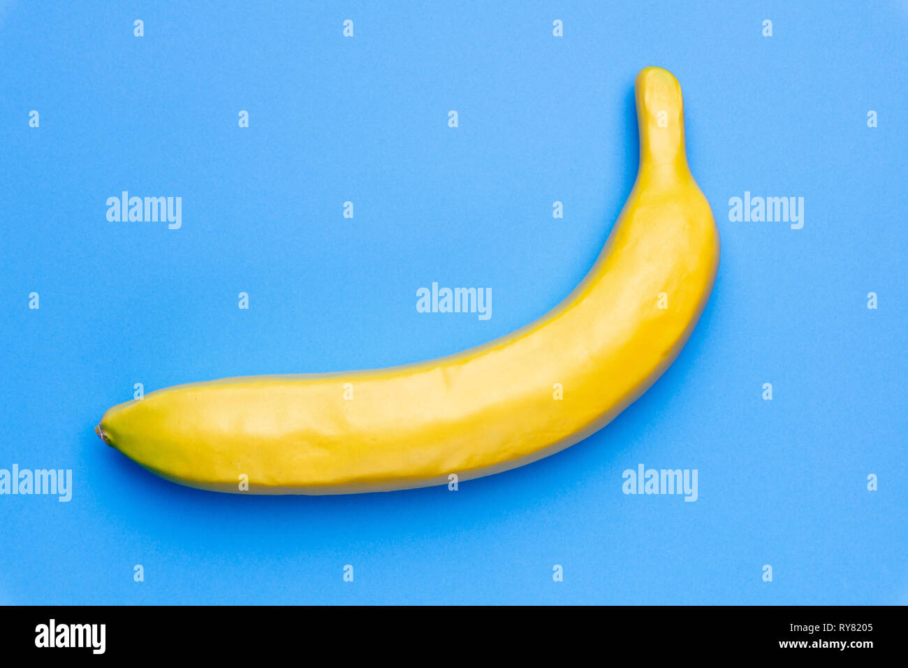 Minimal concept Banana fruit on colored blue pastel background ...