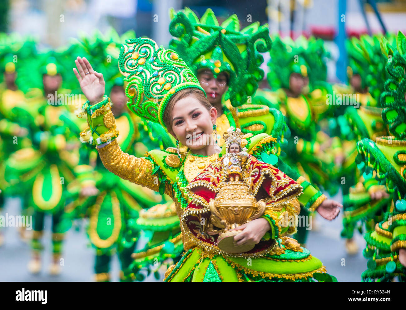 Participants in the Sinulog festival in Cebu city Philippines Stock ...