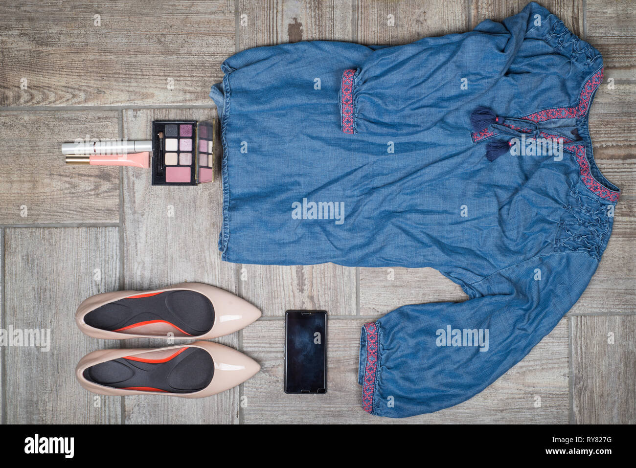 View from above of womans fashion with accessories Stock Photo - Alamy
