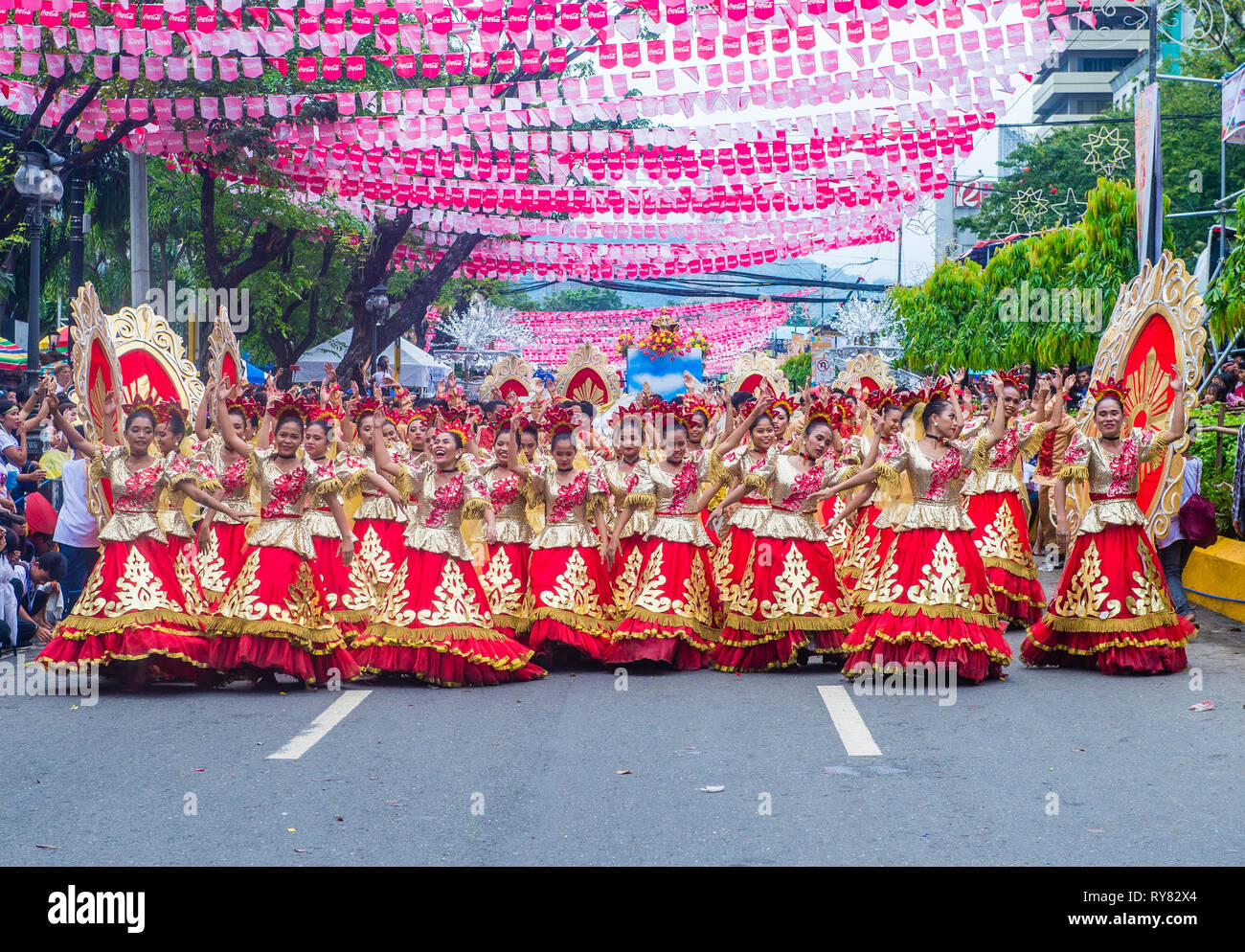 Participants in the Sinulog festival in Cebu city Philippines Stock ...