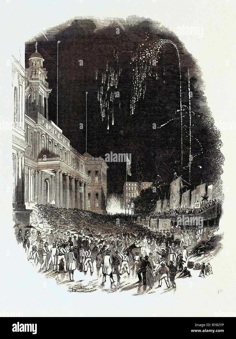 Great 'Democratic' Mass Meeting in the Park, at New York Stock Photo ...