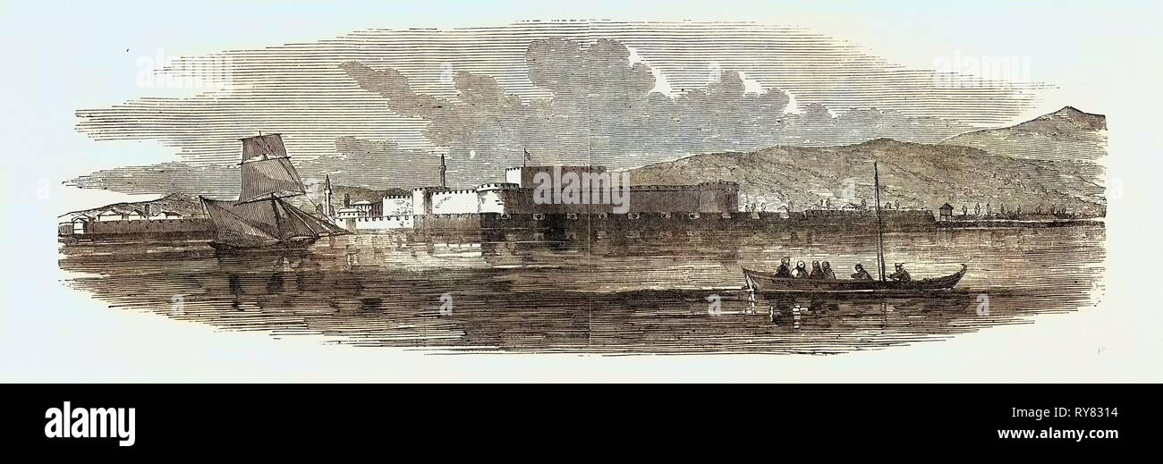 The Dardanelles, Fort of Chanah-Kalesi, from the Middle of the Channel ...