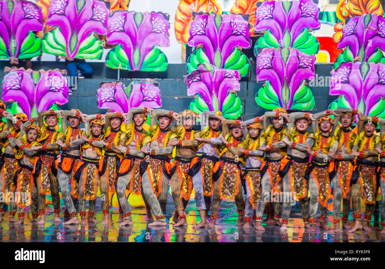 Participants in the Sinulog festival in Cebu city Philippines Stock ...