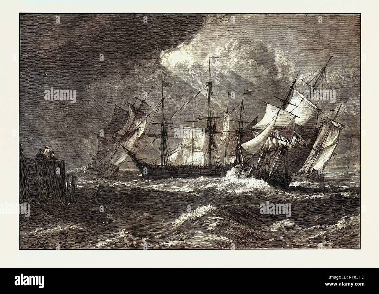 Shipping from Turner's Liber Studiorum 1873 Stock Photo - Alamy