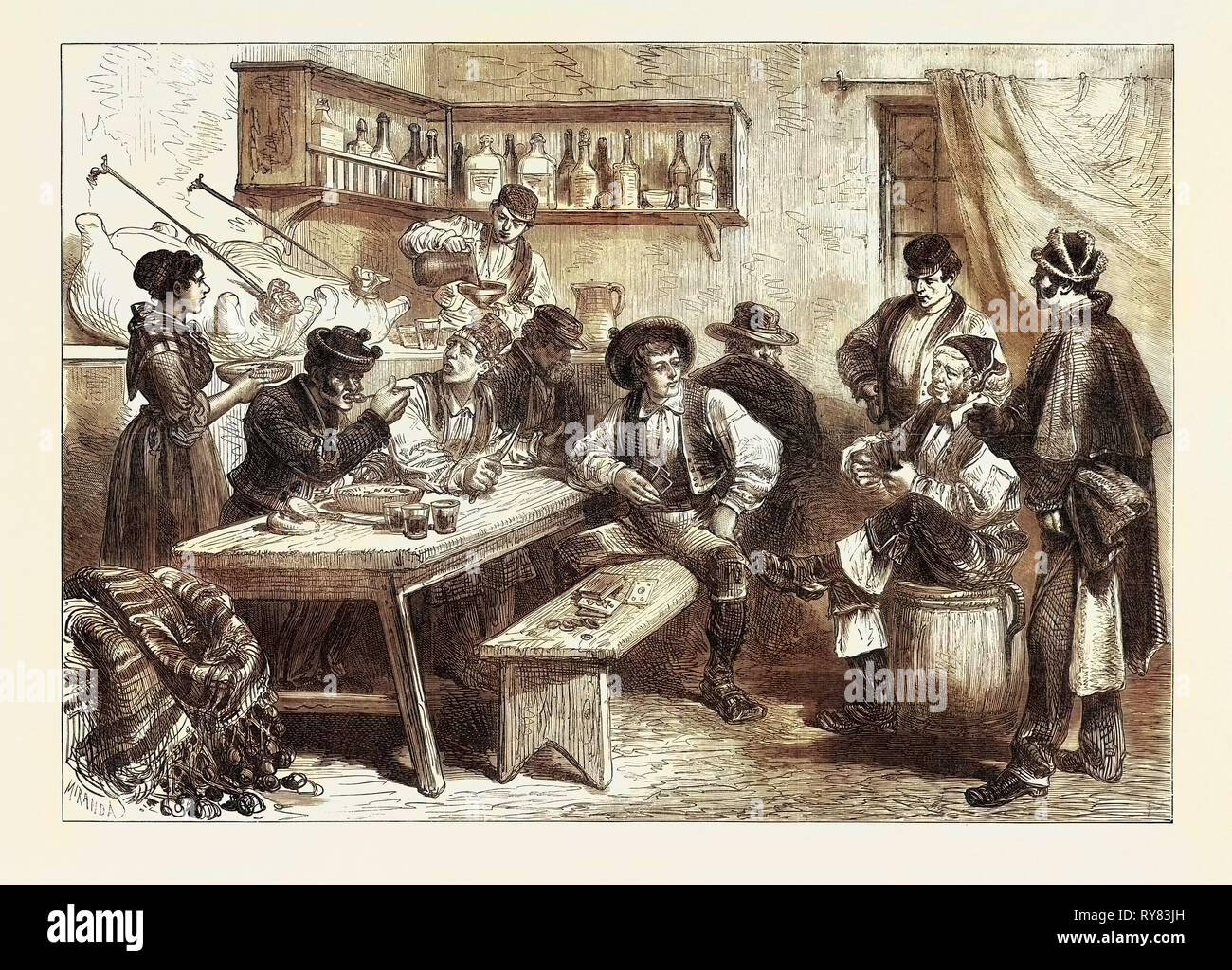 Spain: A Tavern in the Suburbs of Madrid 1873 Stock Photo - Alamy