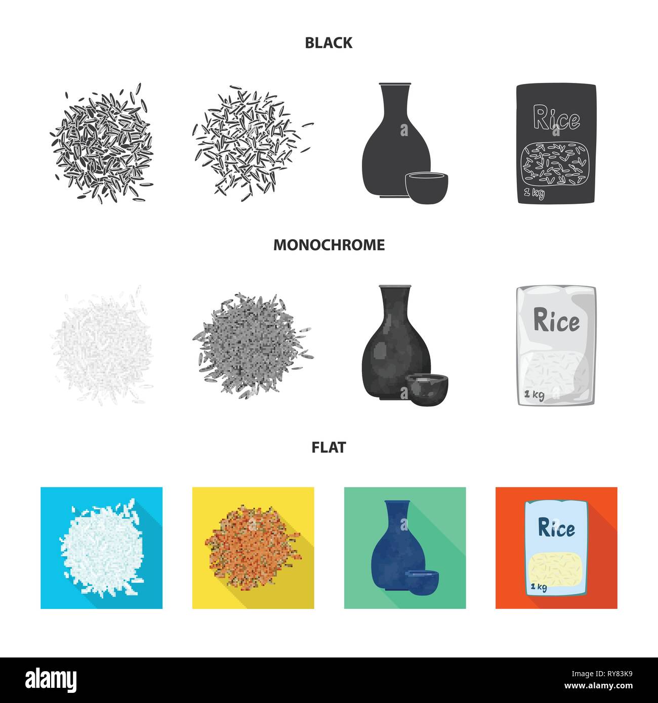 Packet rice Stock Vector Images - Alamy