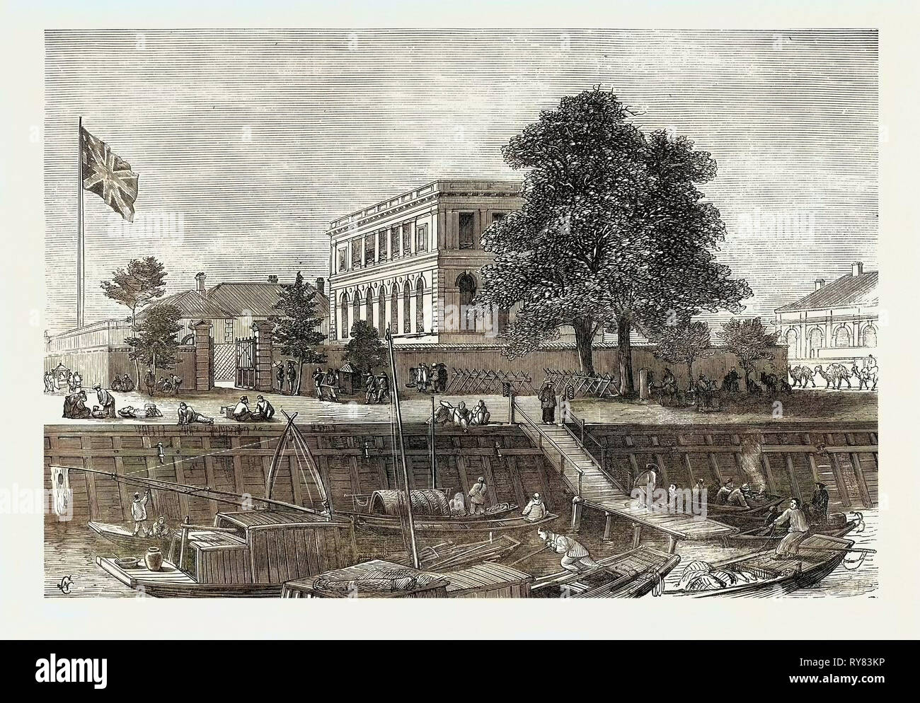 China: The British Consulate from the Peiho River 1873 Stock Photo - Alamy