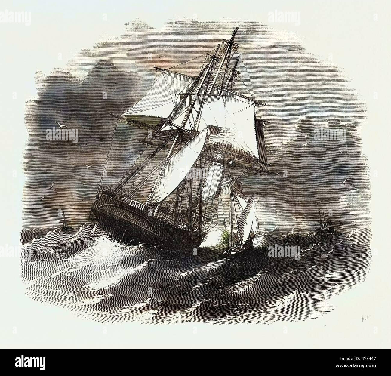 Liverpool Pilot Boat: Hoisting Pilot on Board in Heavy Weather Stock ...