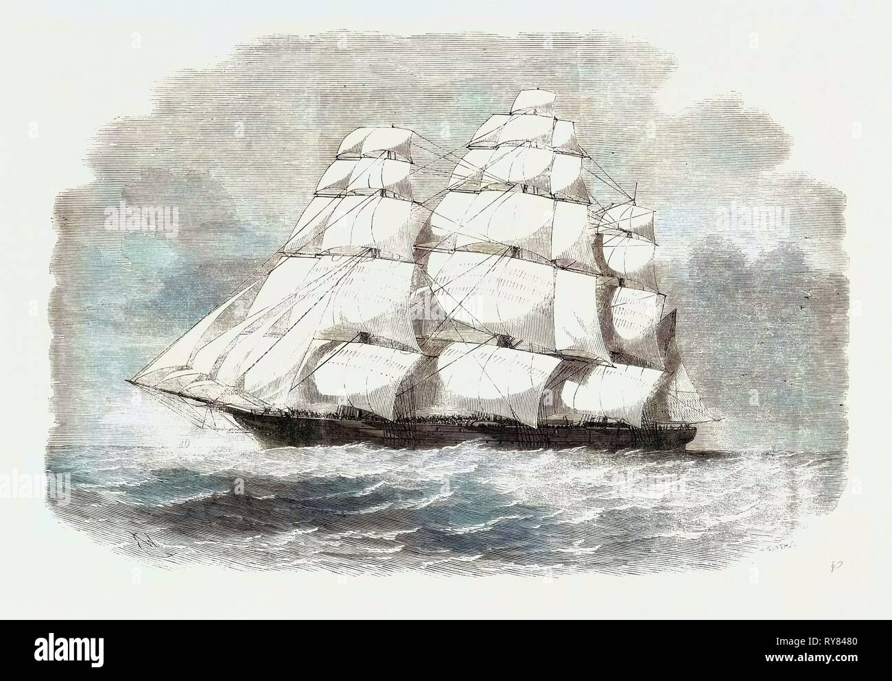 The Black Ball Line Clipper Ship James Baines' with Troops for India ...
