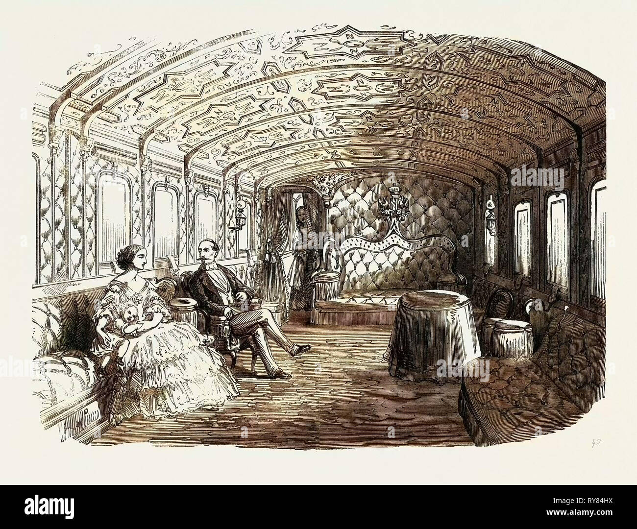 The Imperial Train on the Orleans Railway the Saloon of Honour Stock ...