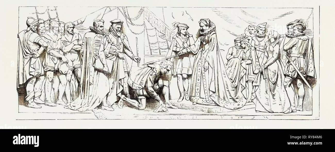 Bas-Relief in the Prince's Chamber House of Lords Queen Elizabeth ...