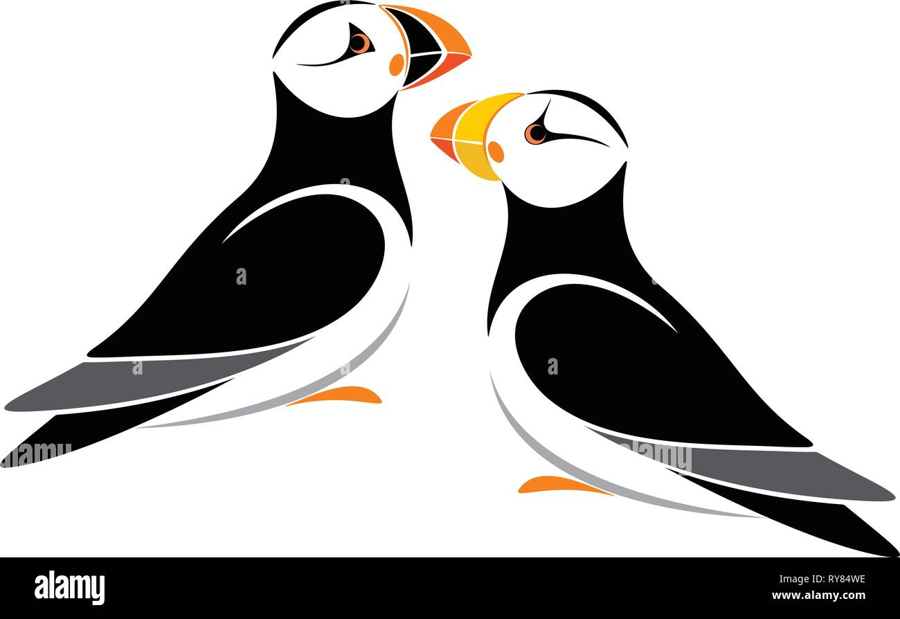 Flying puffin Stock Vector Images - Alamy