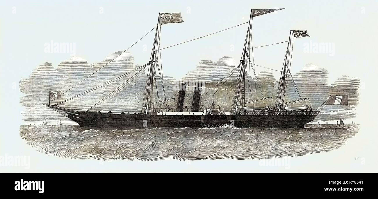 Trial Trip of the 'Baron Osy,' Iron Steam Ship Stock Photo - Alamy