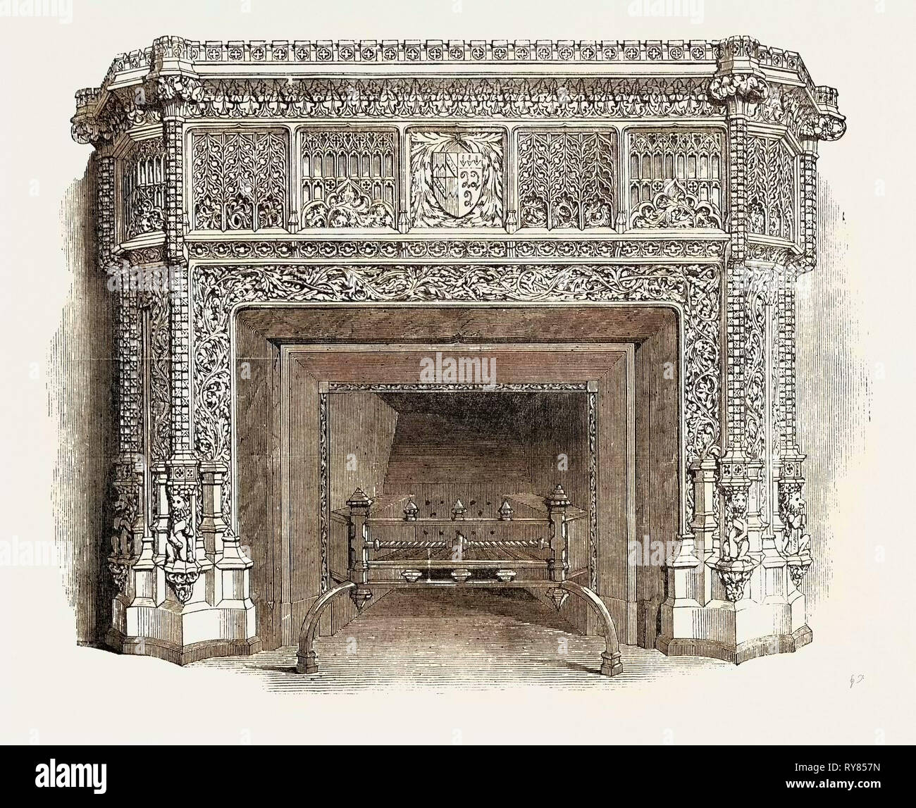Gothic Mantel Piece, the Great Exhibition Stock Photo - Alamy