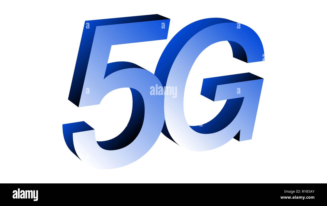 5g technology 3d vector symbol on white background Stock Vector Image ...