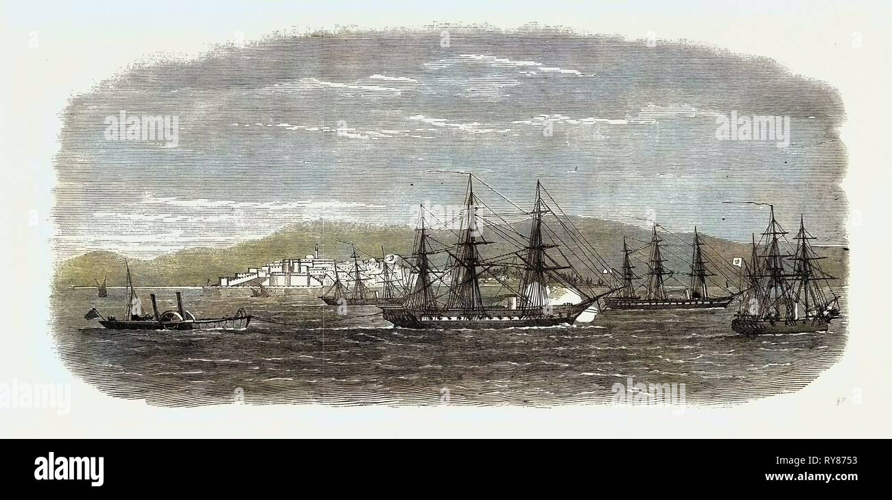 The Captured Greek Blockade-Runner Arkadi Towed Up the Dardanelles 1867 ...