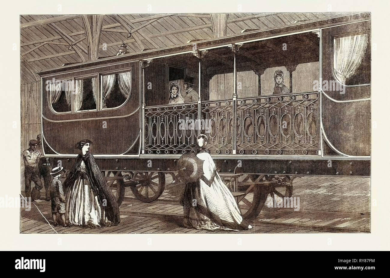 The International Exhibition: Belgian First-Class Railway-Carriage with ...