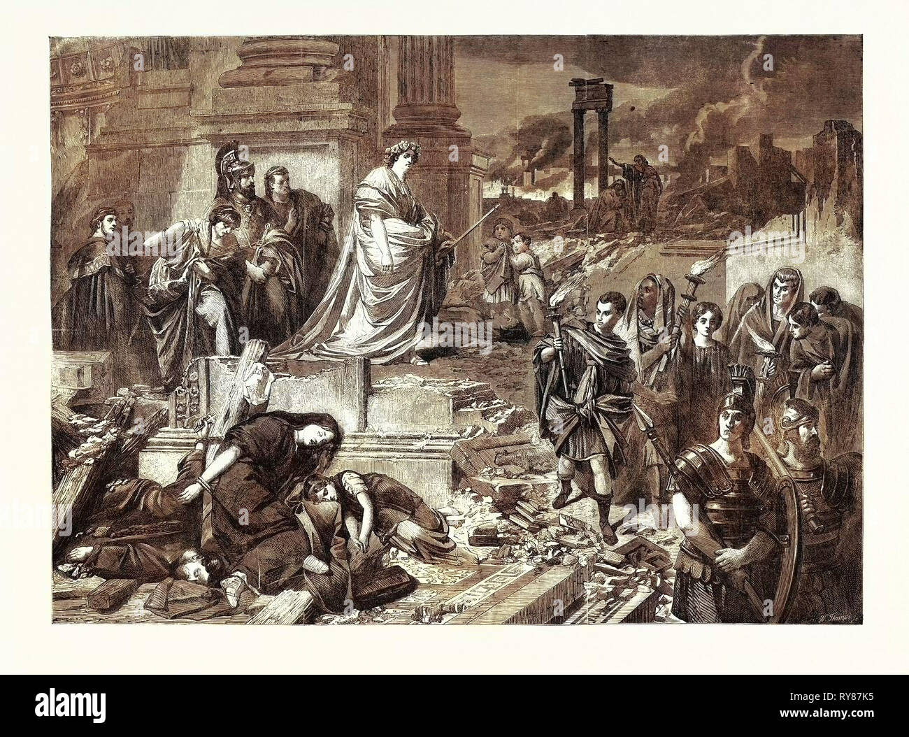 Emperor Nero Burning Christians