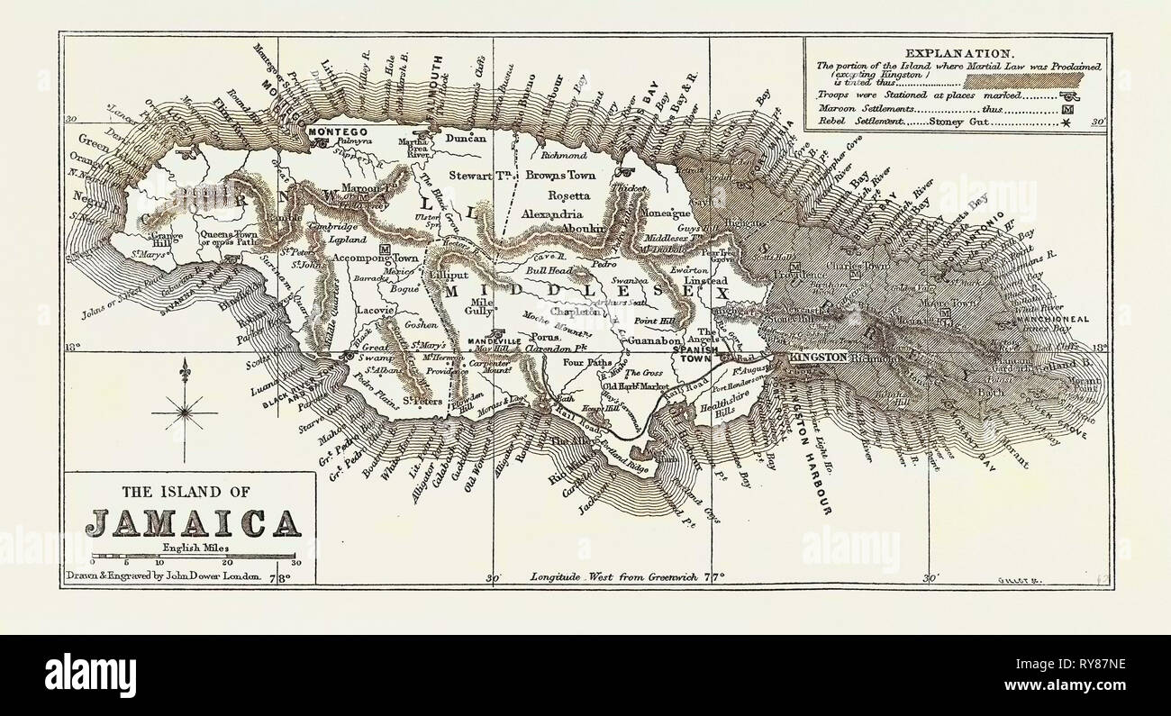 Jamaica map hi-res stock photography and images - Alamy