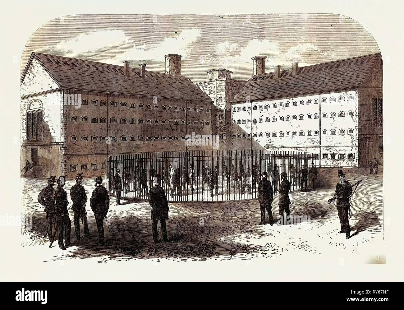 Interior of Mountjoy Prison Dublin Where the Fenians Are Confined 1866 ...