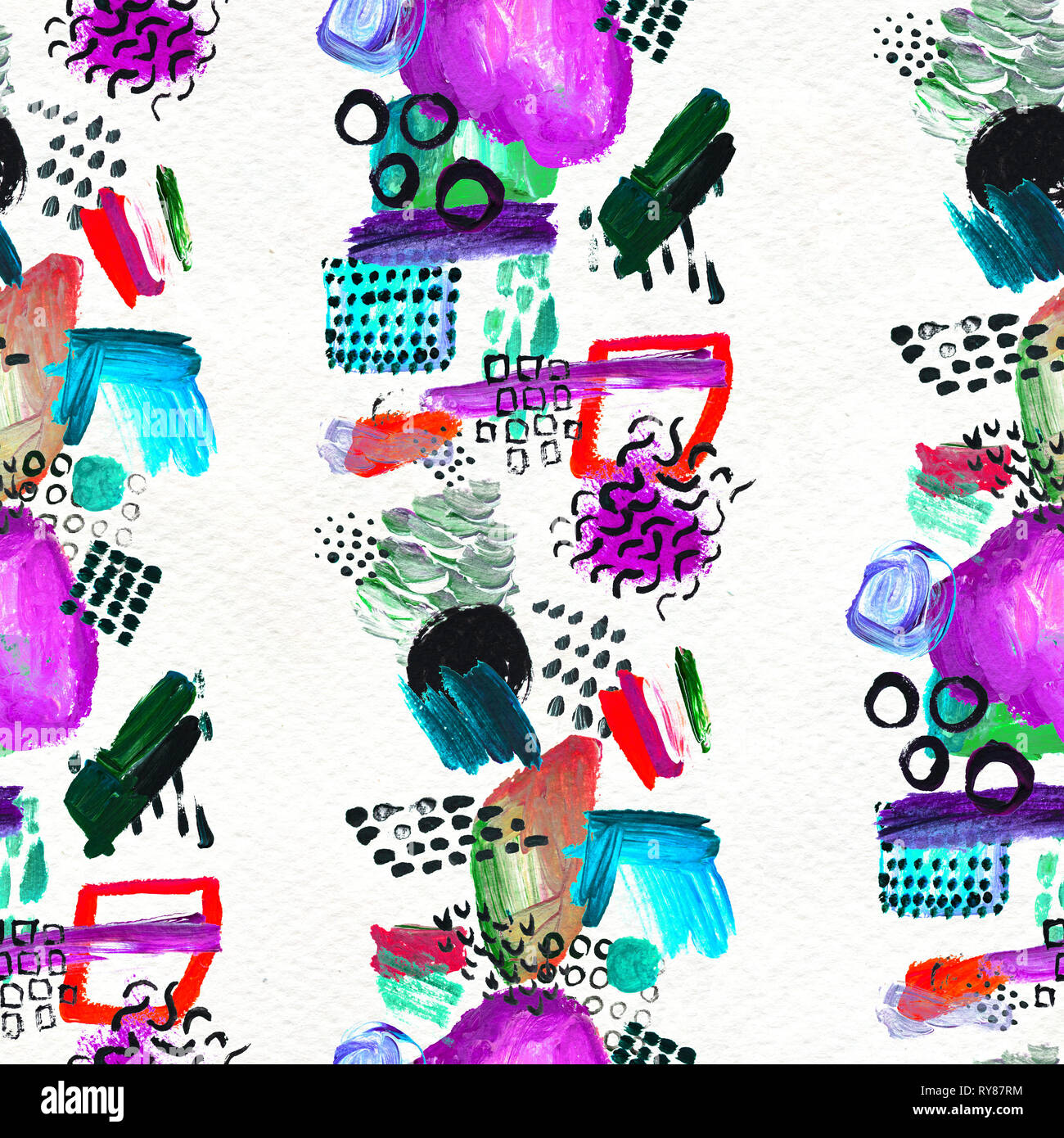 Seamless pattern made by hand drawn paint strokes. Art background ...