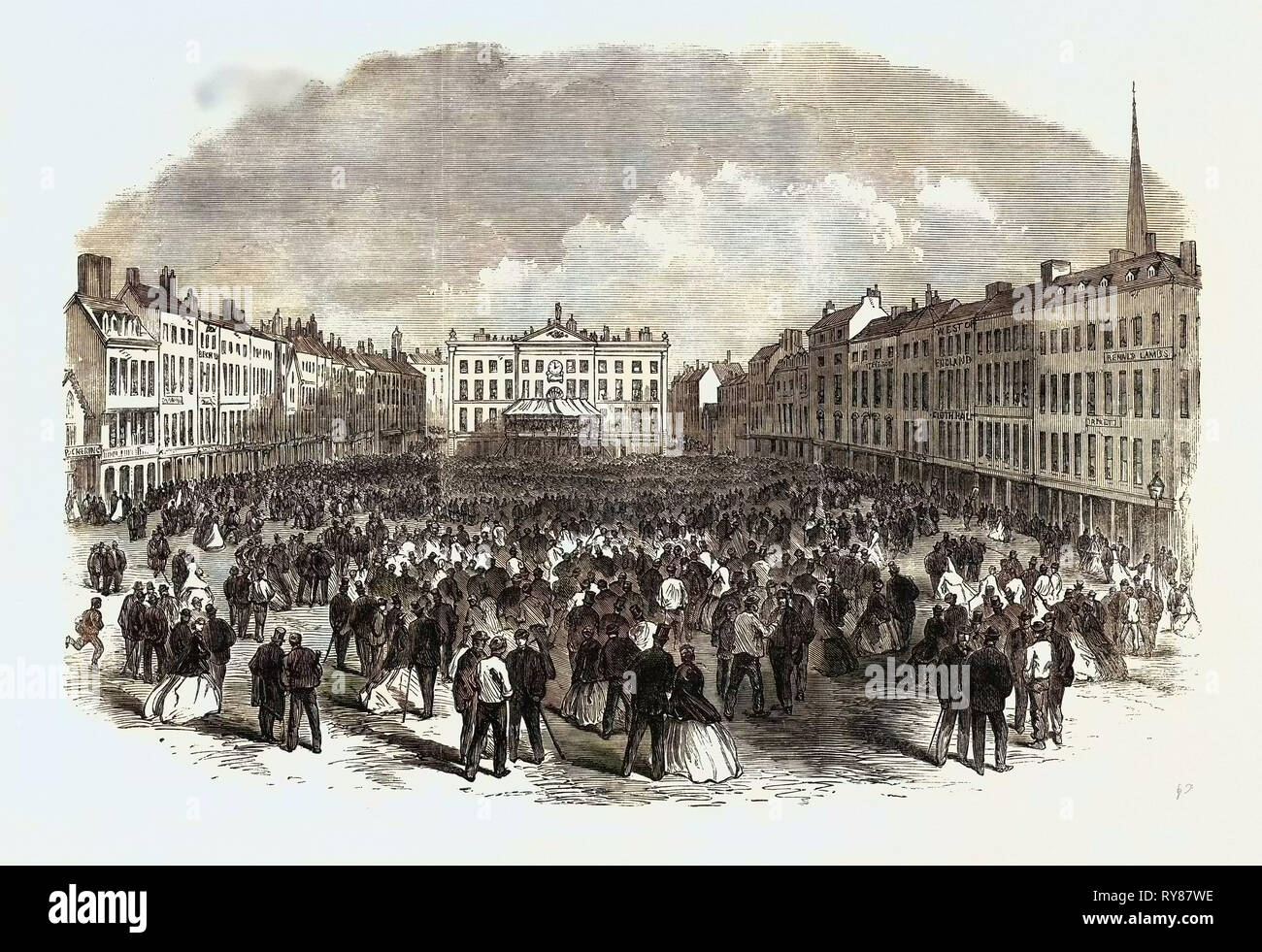 Nottingham Election: The Hustings in the Marketplace UK 1866 Stock ...