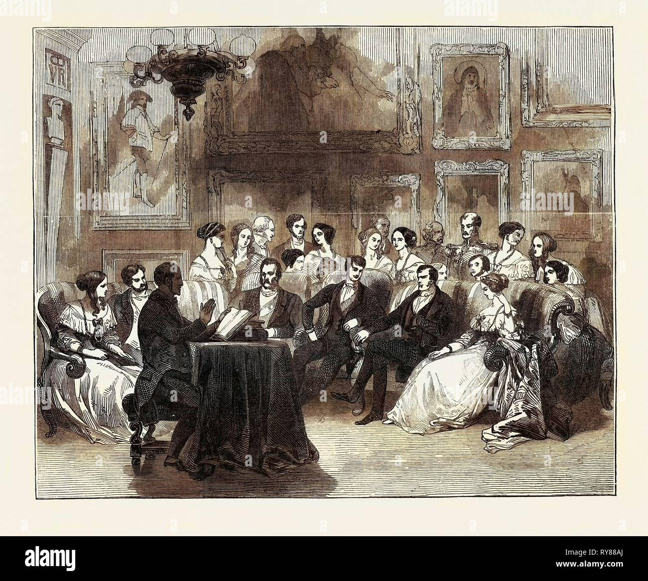 Mr. Charles Kemble Reading Shakspeare Before Her Majesty, at Buckingham ...