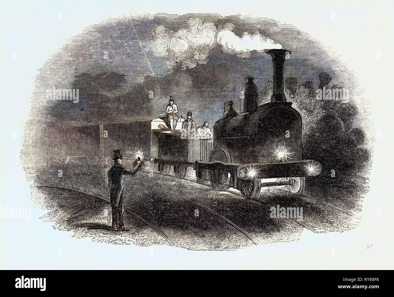 Express Train with the Mail Signals Stock Photo - Alamy