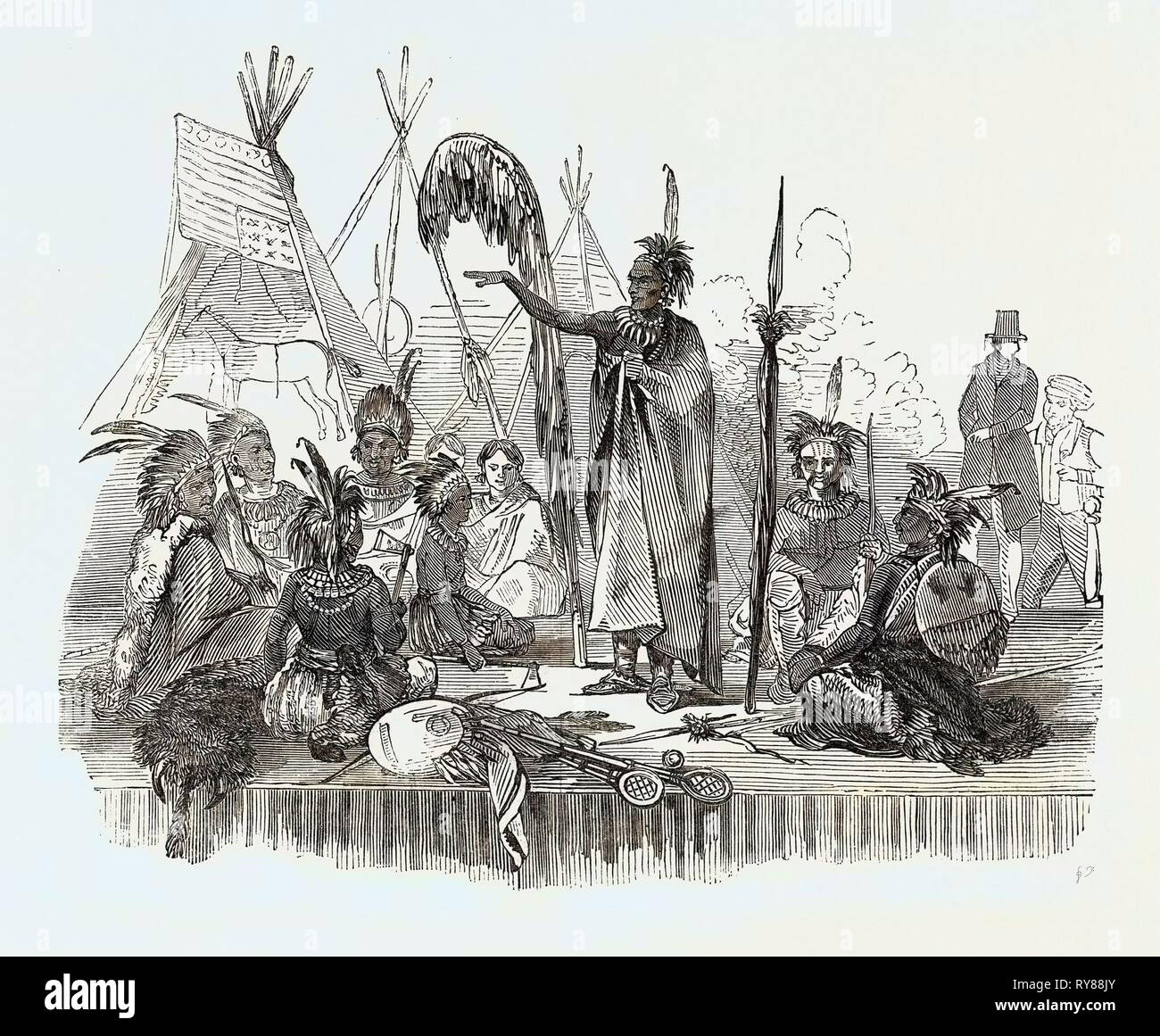 Encampment of Ioway Indians, Lord's Cricket Ground, the Welcome Speech ...