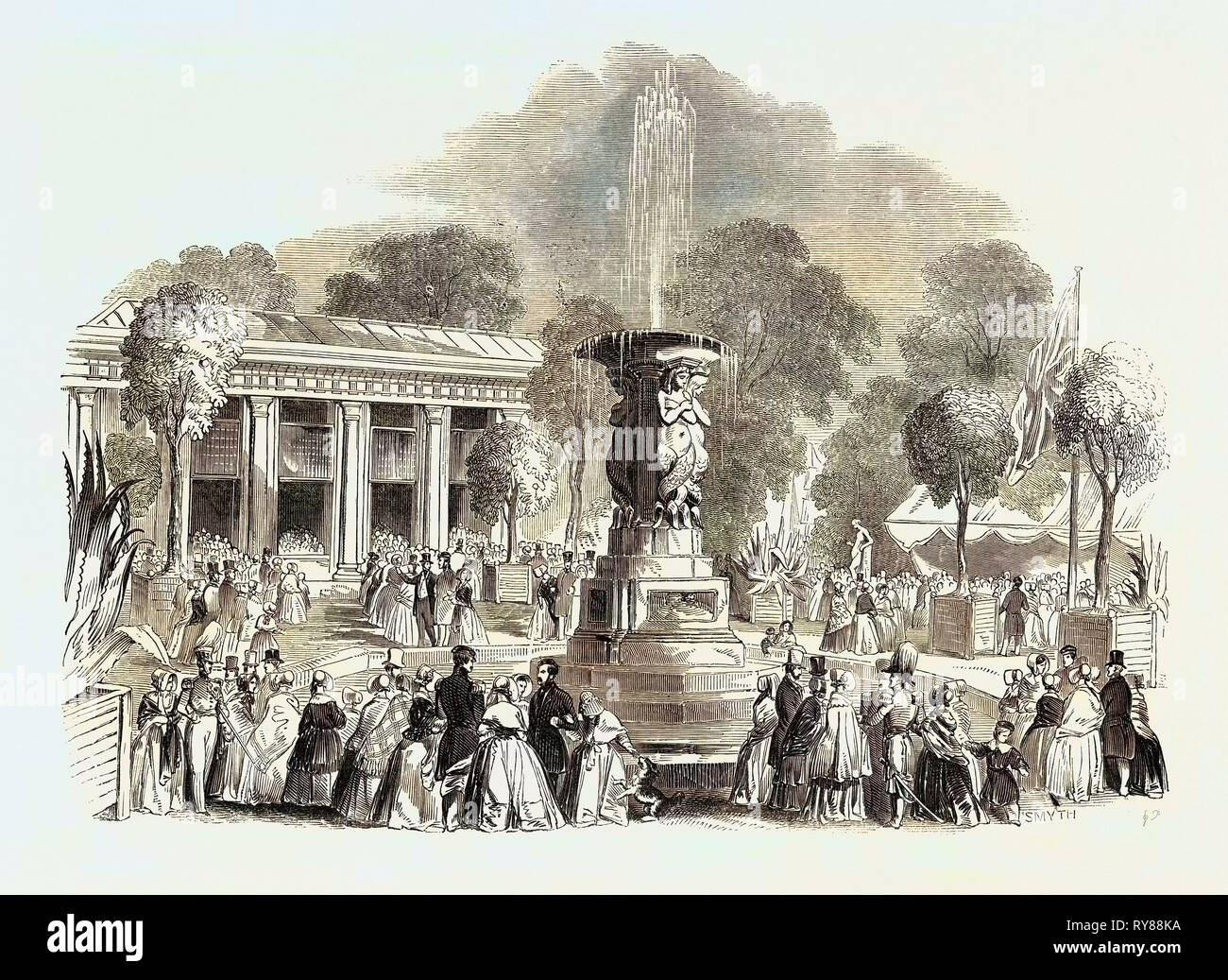 Grand Fete at Mount Edgecumbe, the Bazaar and Italian Gardens Stock ...