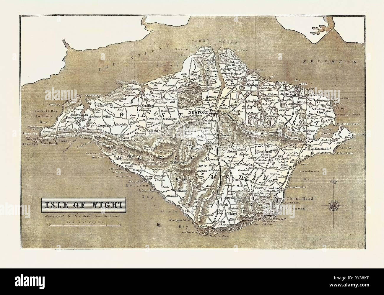 Isle of wight map hi-res stock photography and images - Alamy