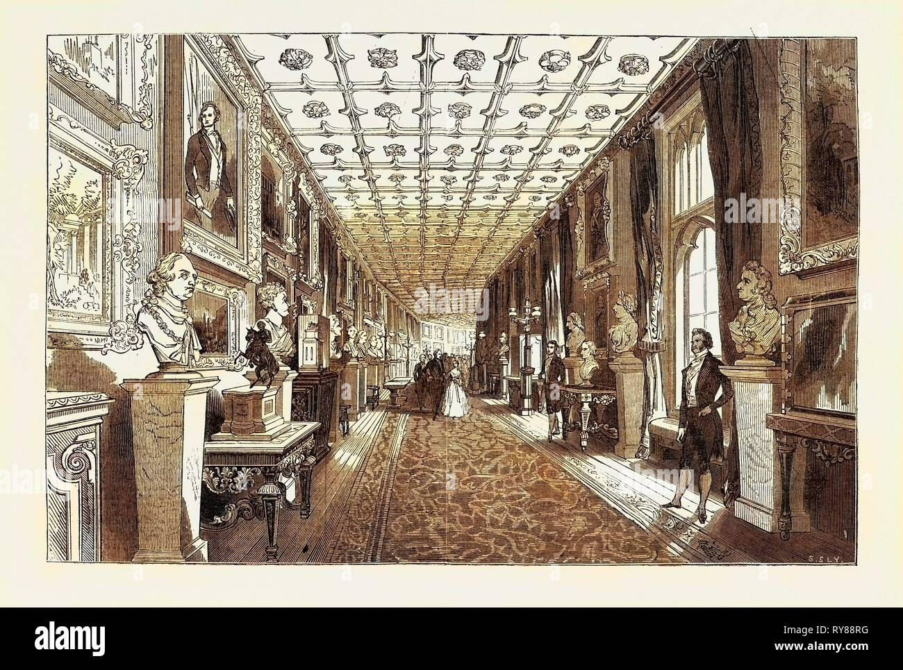 Visit of the King of the French to Queen Victoria, the Grand Corridor ...