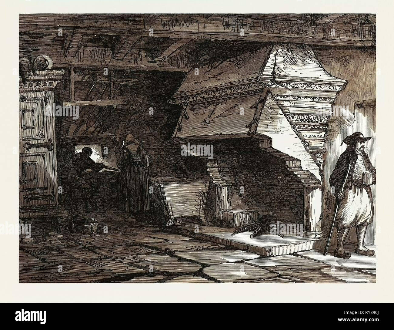 Ancient Chimney Time of Francis I. Morlaix Brittany France Stock Photo ...