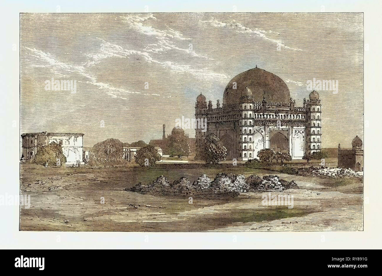 Tomb of Mohammed Adil Chah Beejapoor India 1871 Stock Photo - Alamy