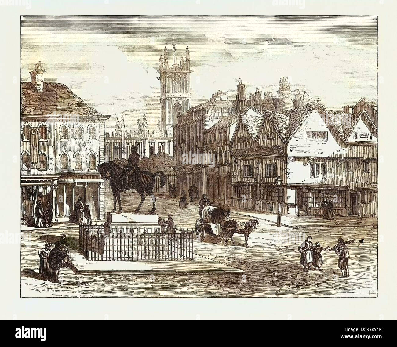 Queen-Square Wolverhampton with Statue of the Late Prince Consort 1871 ...