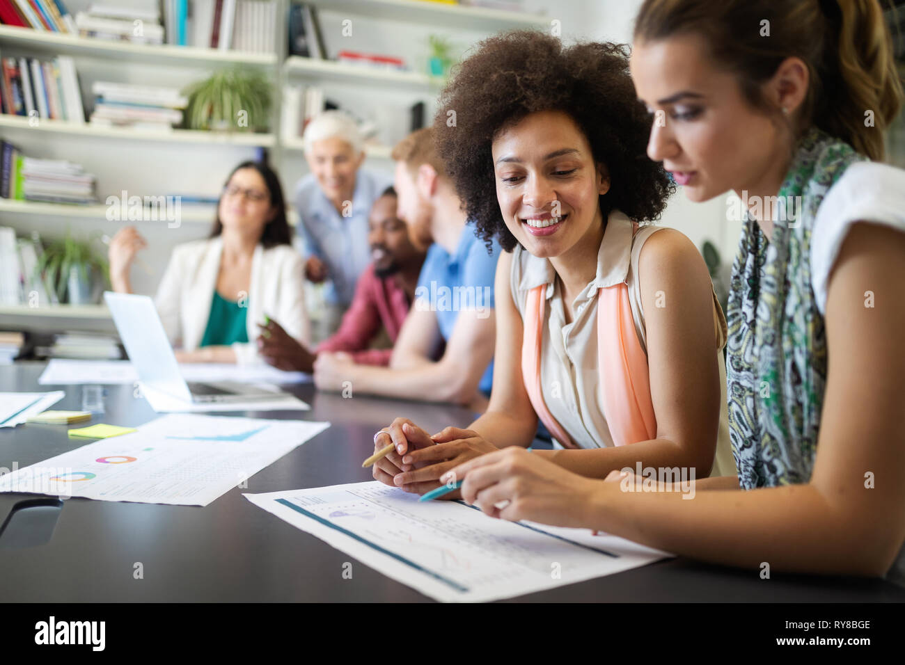 Business people good teamwork in office. Teamwork successful meeting ...