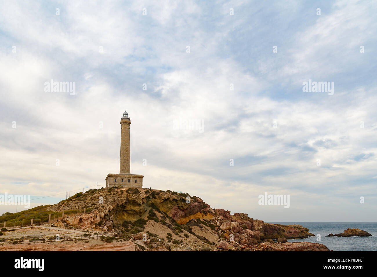 Cabo de Palos Lighthouse in the Murcia region in Spain Stock Photo - Alamy