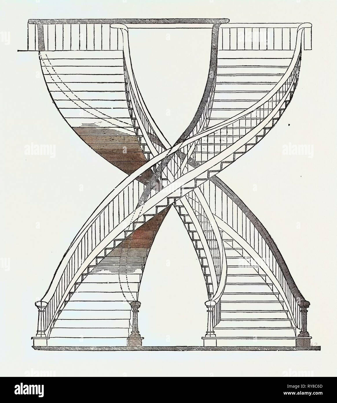 Banks' Twin Staircase Stock Photo - Alamy