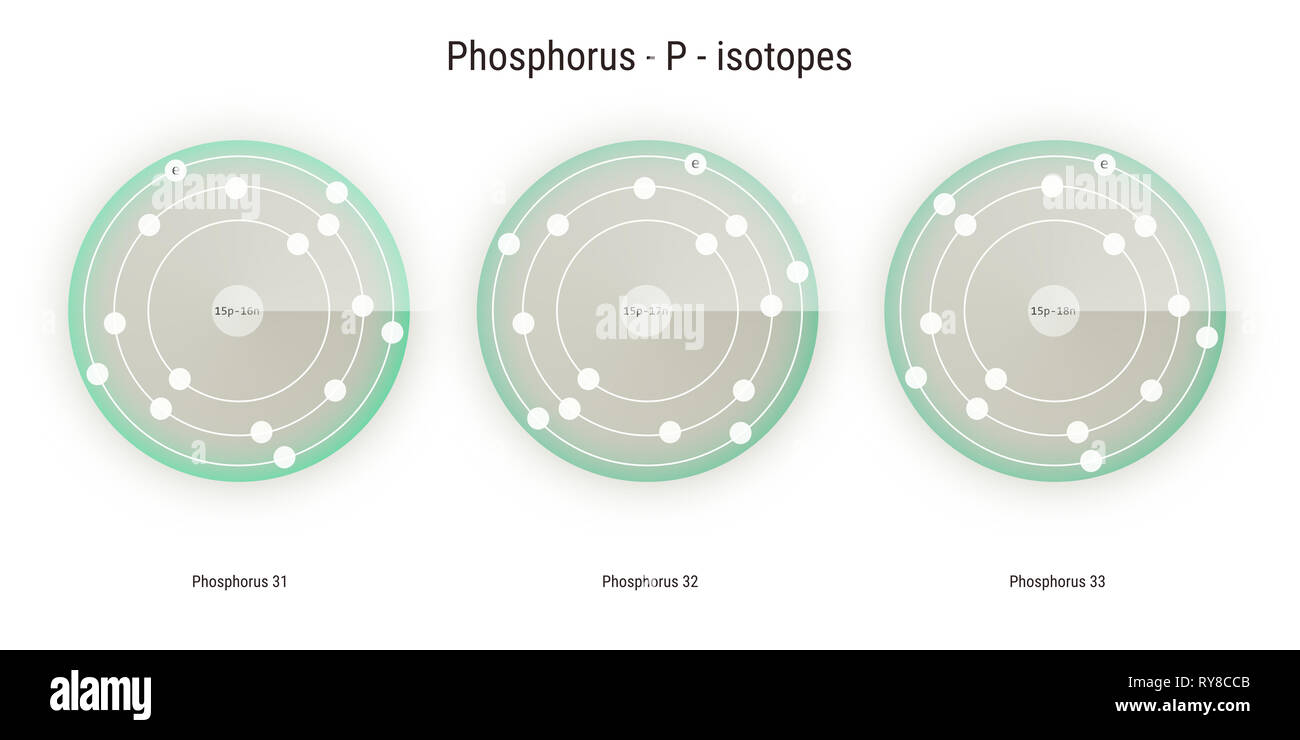 phosphorus chemical element isotopes atomic structure illustration ...