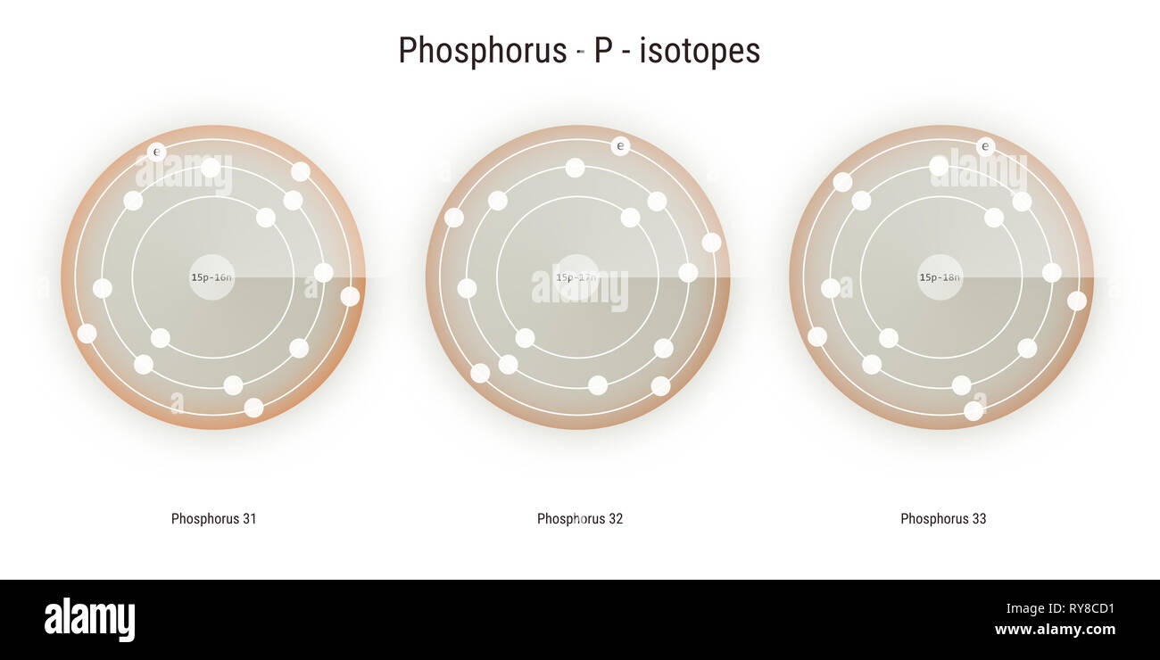 phosphorus chemical element isotopes atomic structure illustration ...