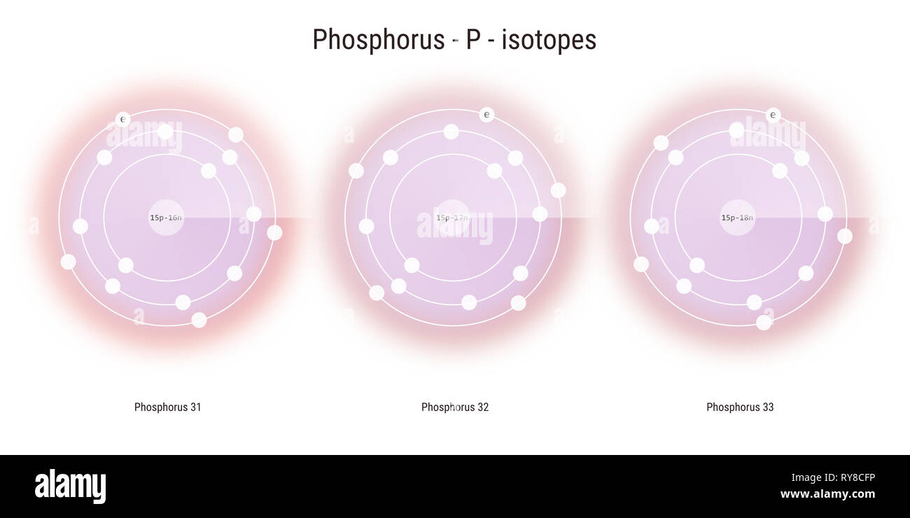 phosphorus chemical element isotopes atomic structure illustration ...
