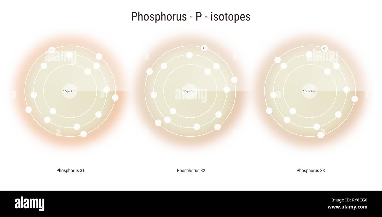 phosphorus chemical element isotopes atomic structure illustration ...