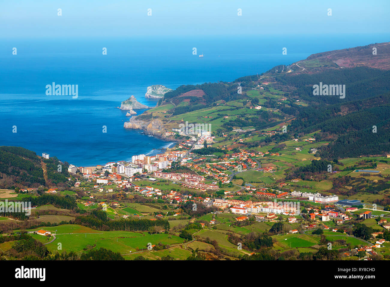 Bakio village from jata mountain Stock Photo - Alamy