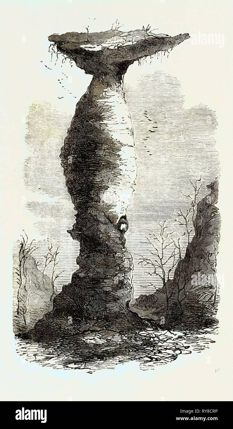 The Jug Rock in Southern Indiana 1869 Stock Photo - Alamy
