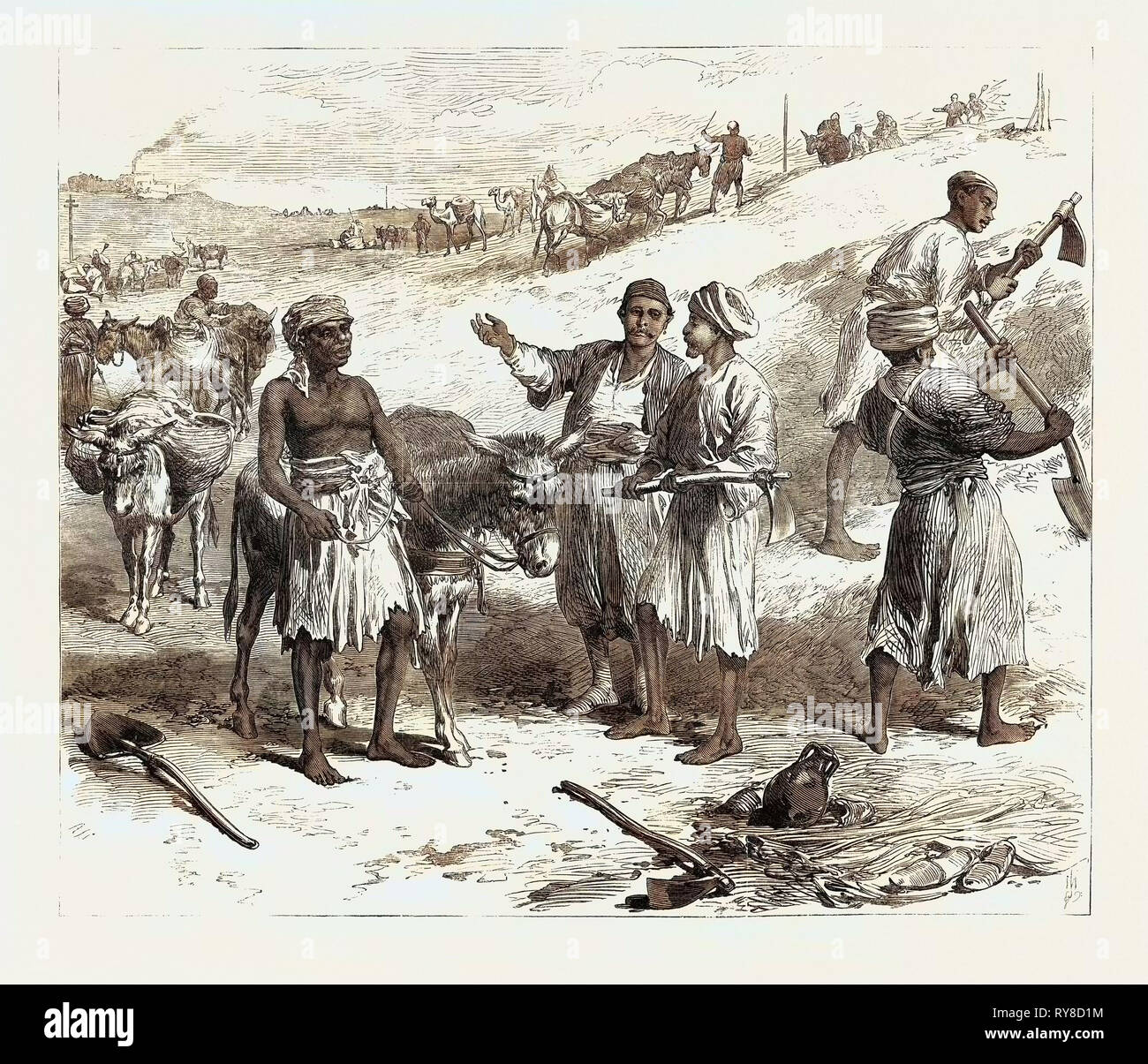 The Isthmus of Suez Maritime Canal: Labourers Removing Earth 1869 Stock ... The Isthmus of Suez Maritime Canal: Labourers Removing Earth 1869 Stock ...