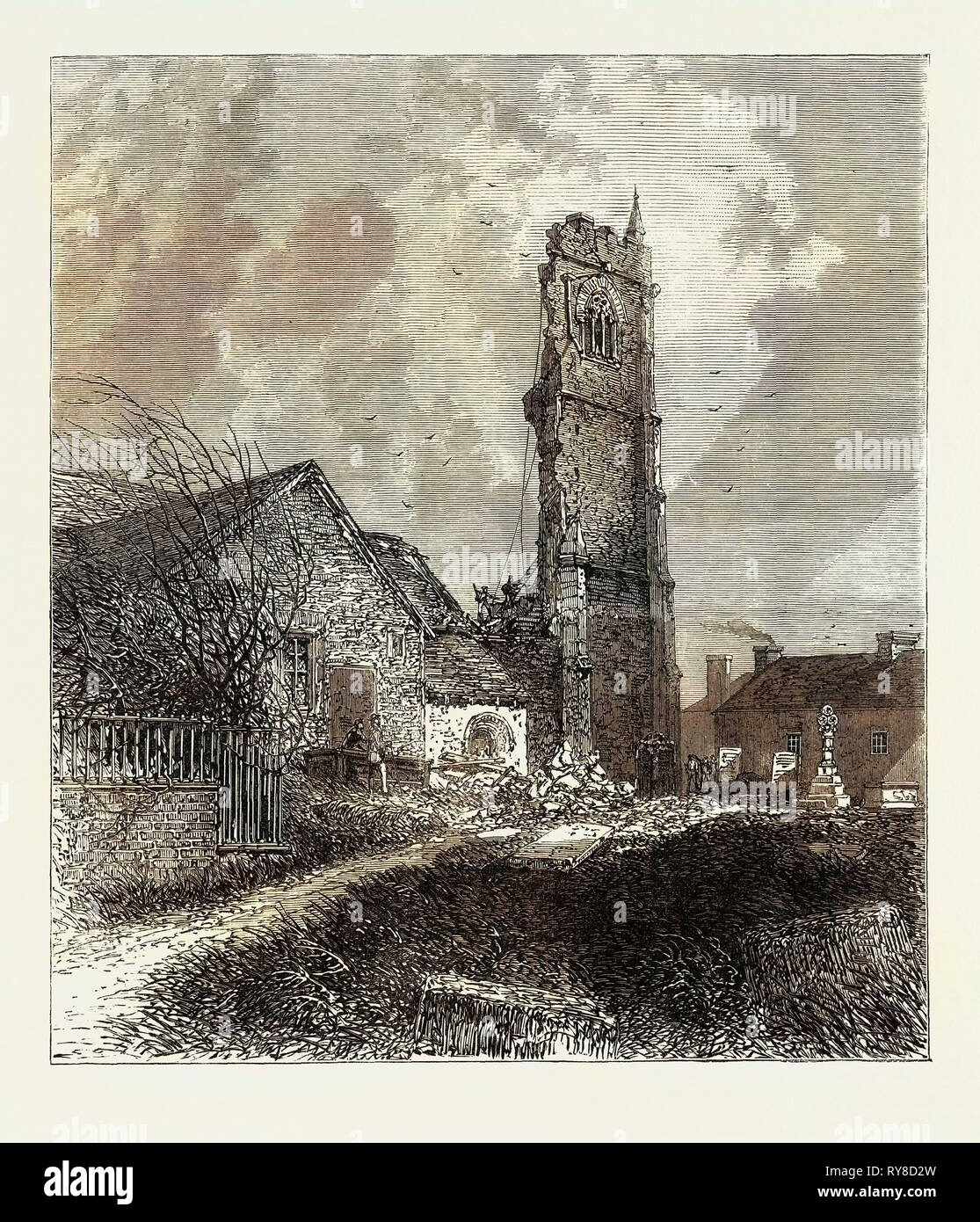 Ruins of the Tower of St. Issey Church Cornwall UK 1869 Stock Photo - Alamy