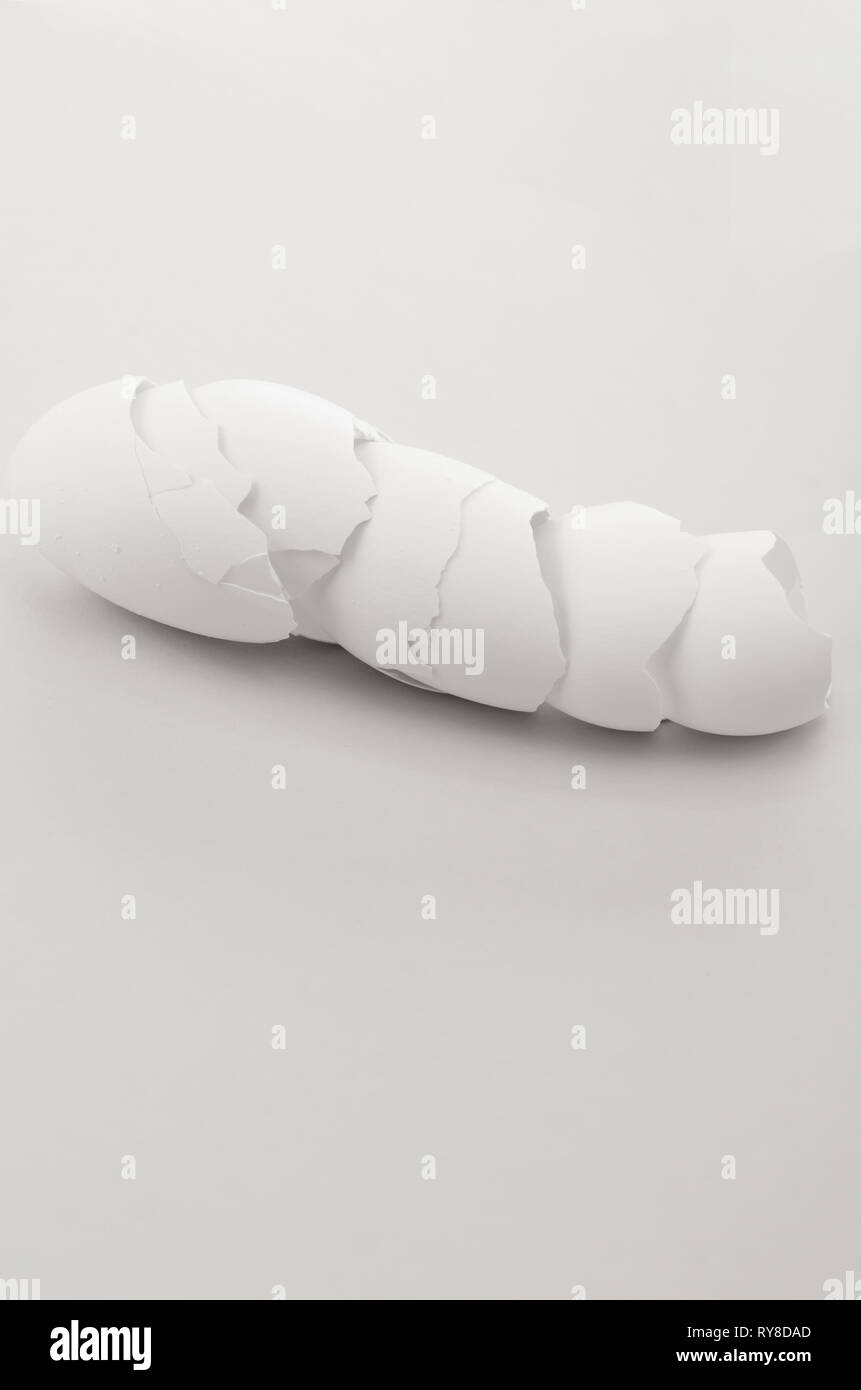 white empty broken egg shells with color shades structures Stock Photo ...