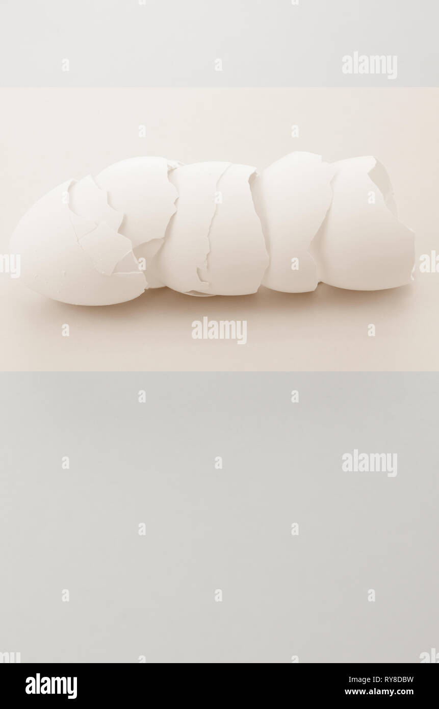 white empty broken egg shells with color shades structures Stock Photo ...