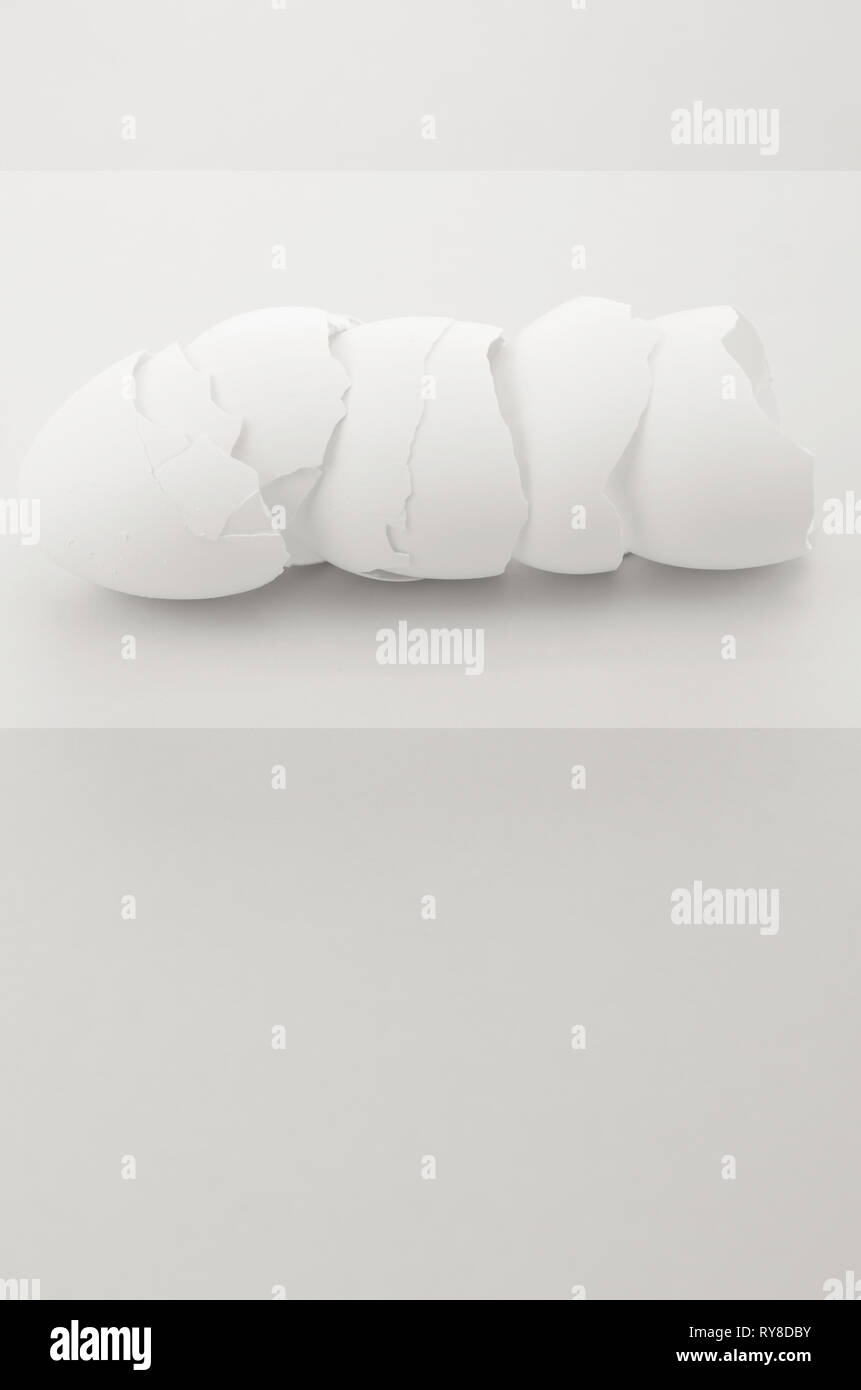 white empty broken egg shells with gray shades structures Stock Photo ...